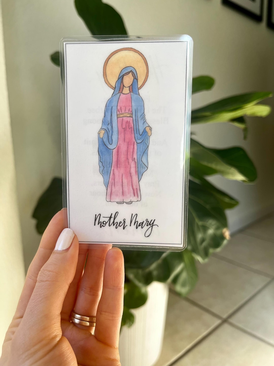 Catholic Hail Mary Prayer Card Gift for Mom Catholic Mother Mary Prayer ...