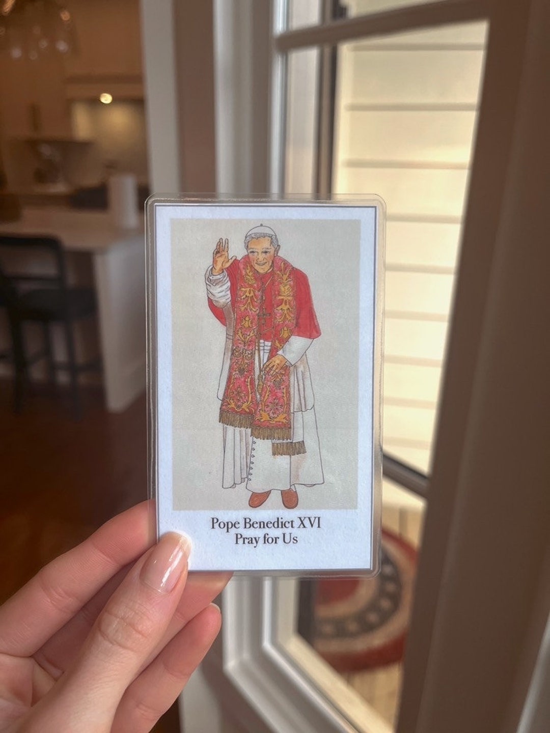 Pope Benedict XVI Prayer Card: Watercolor Catholic Art, Bookmark Gift ...