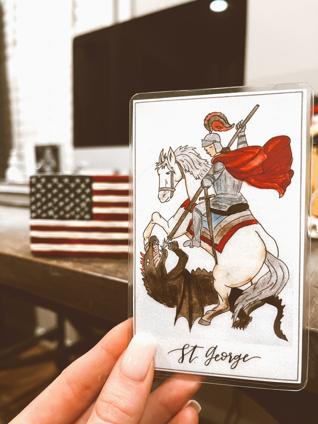 Saint George Prayer Card Catholic Gift St. George Art Gift for Boy ...