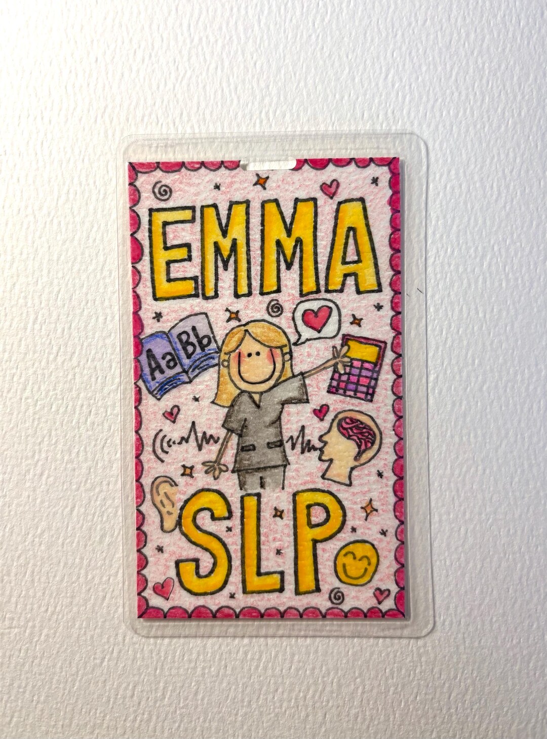 Handmade SLP Name Badge: Custom Speech Language Pathologist Gift - Etsy