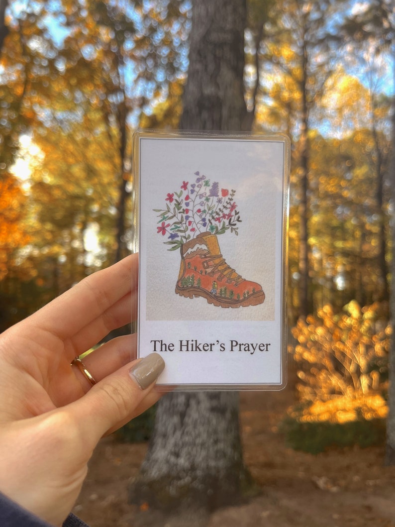 Hiker's Prayer Card: Hand-painted Hiking Boot Art, Christian Gift - Etsy