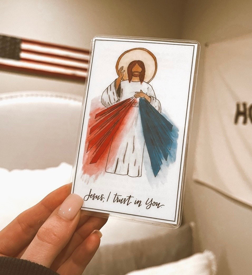 Divine Mercy Jesus Prayer Card, Catholic Prayer Card, Jesus Prayer Card ...