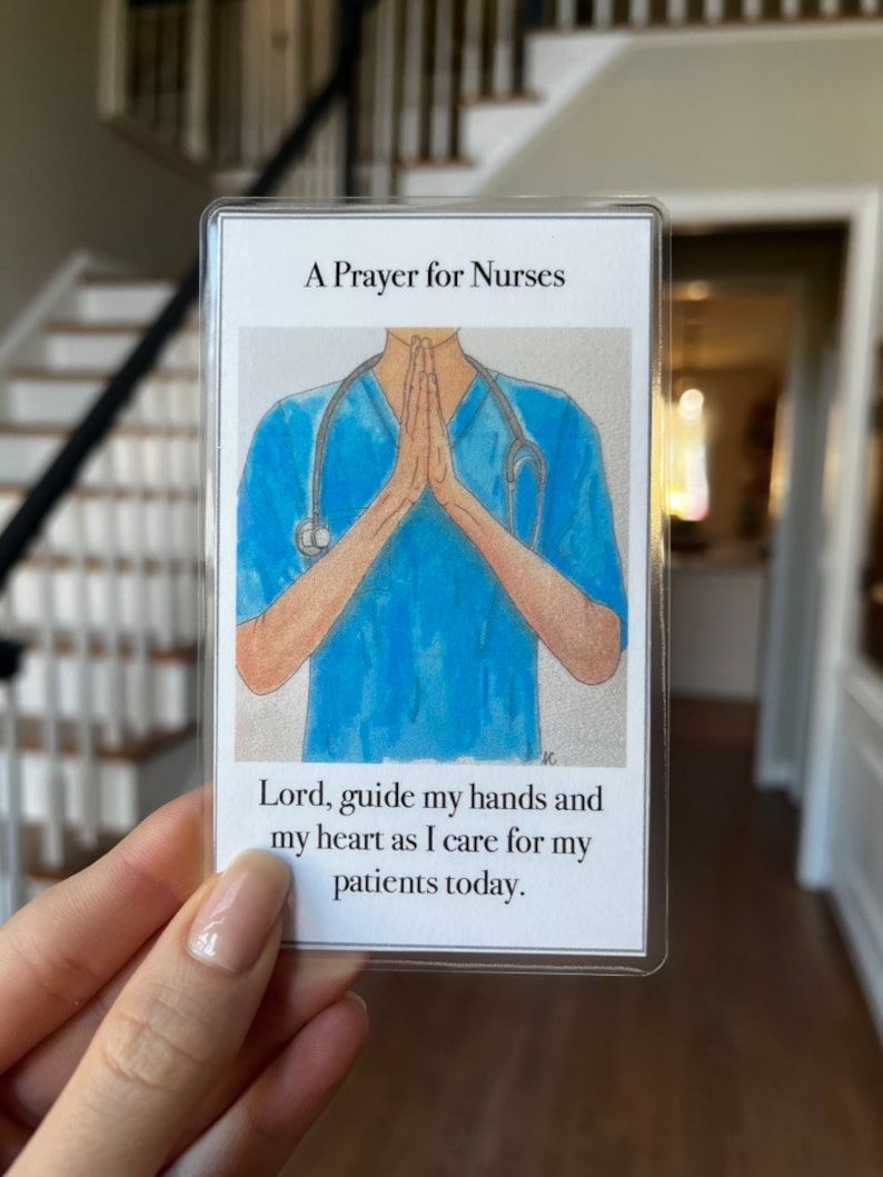 Nurse Prayer Card: Watercolor Art, Christian RN Gift - Etsy