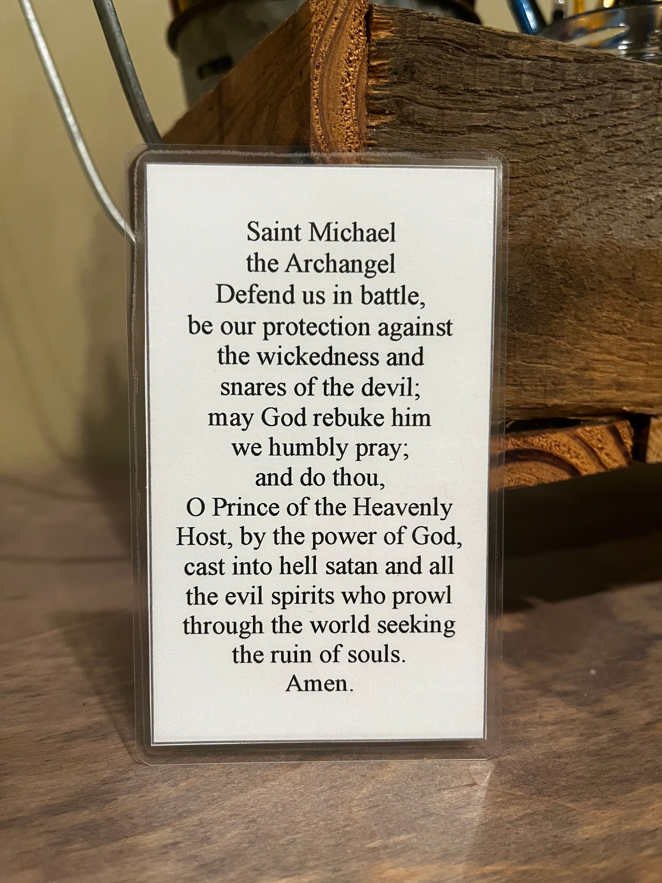 Saint Michael the Archangel Prayer Card, St. Michael Watercolor Art ...