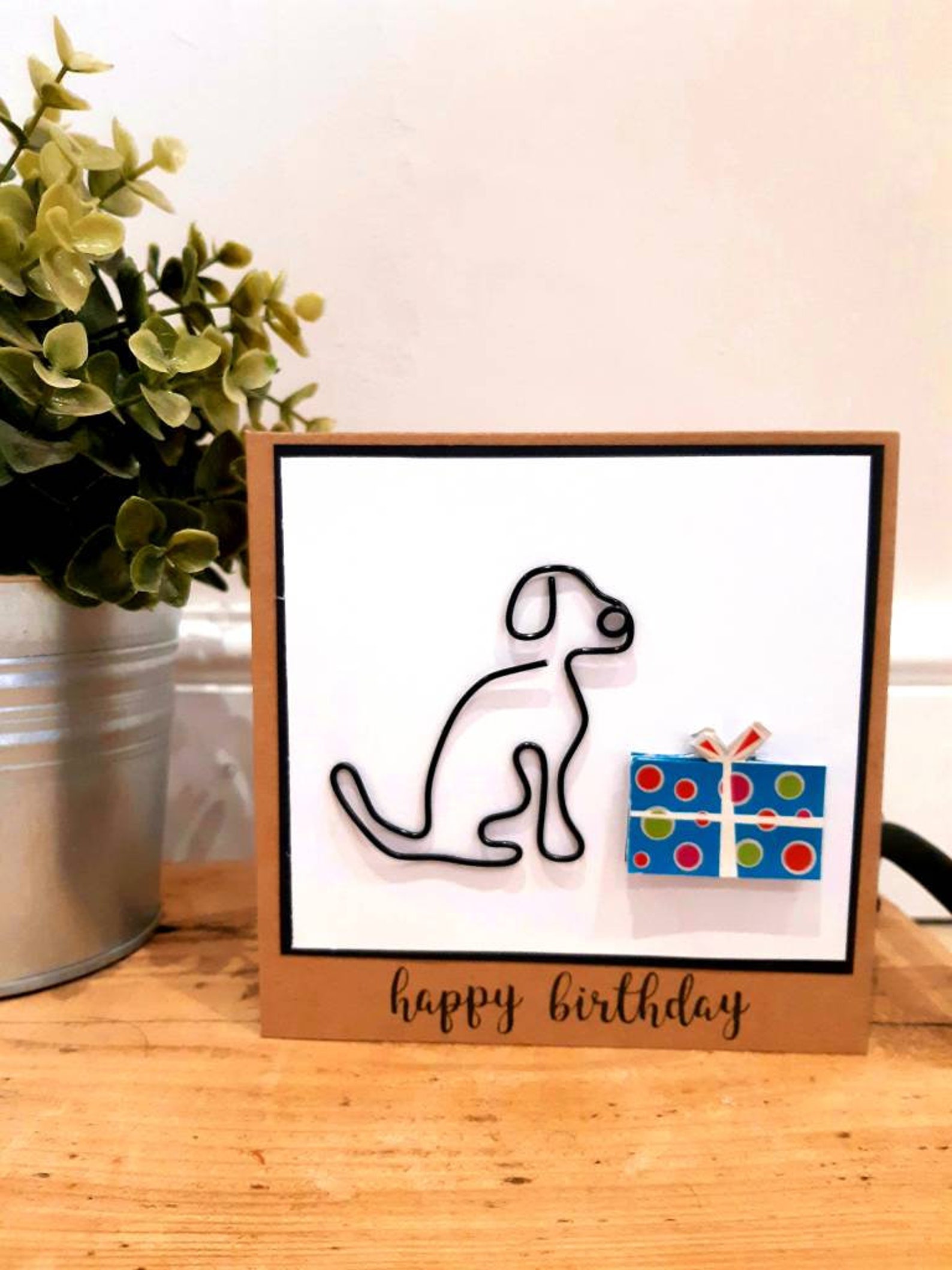 Happy birthday dog card. Handmade | Etsy