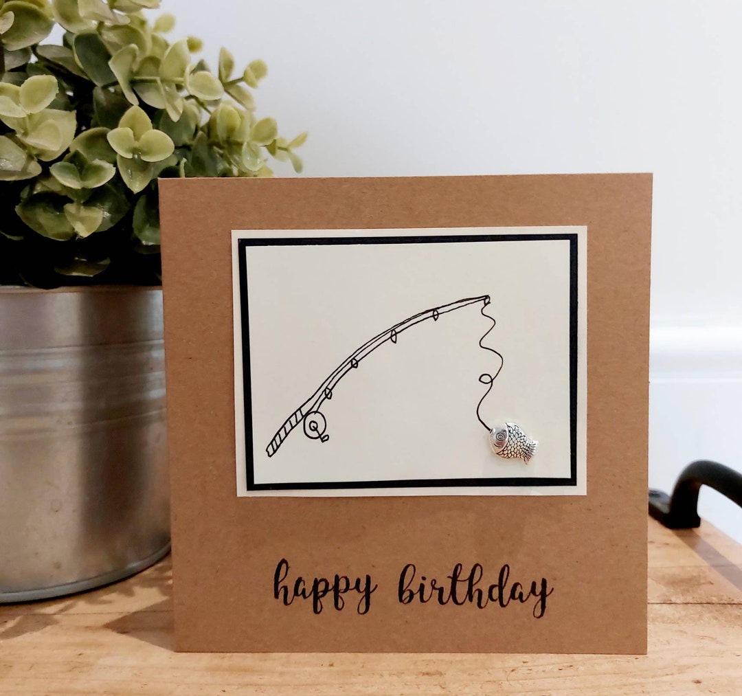 Fishing Birthday Card. Fishing Thank You . Fishing Congratulations Card ...