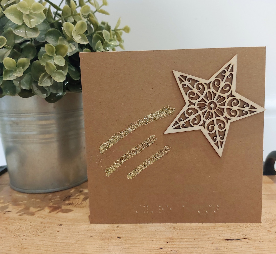 Shooting Star Braille Card. Braille Birthday Card. Card for Sight ...