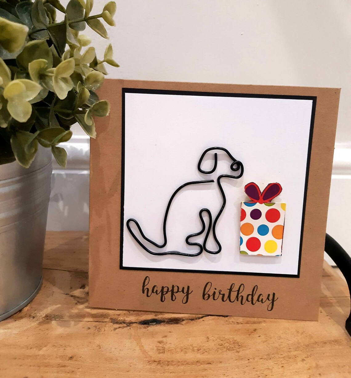 Happy birthday dog card. Handmade | Etsy