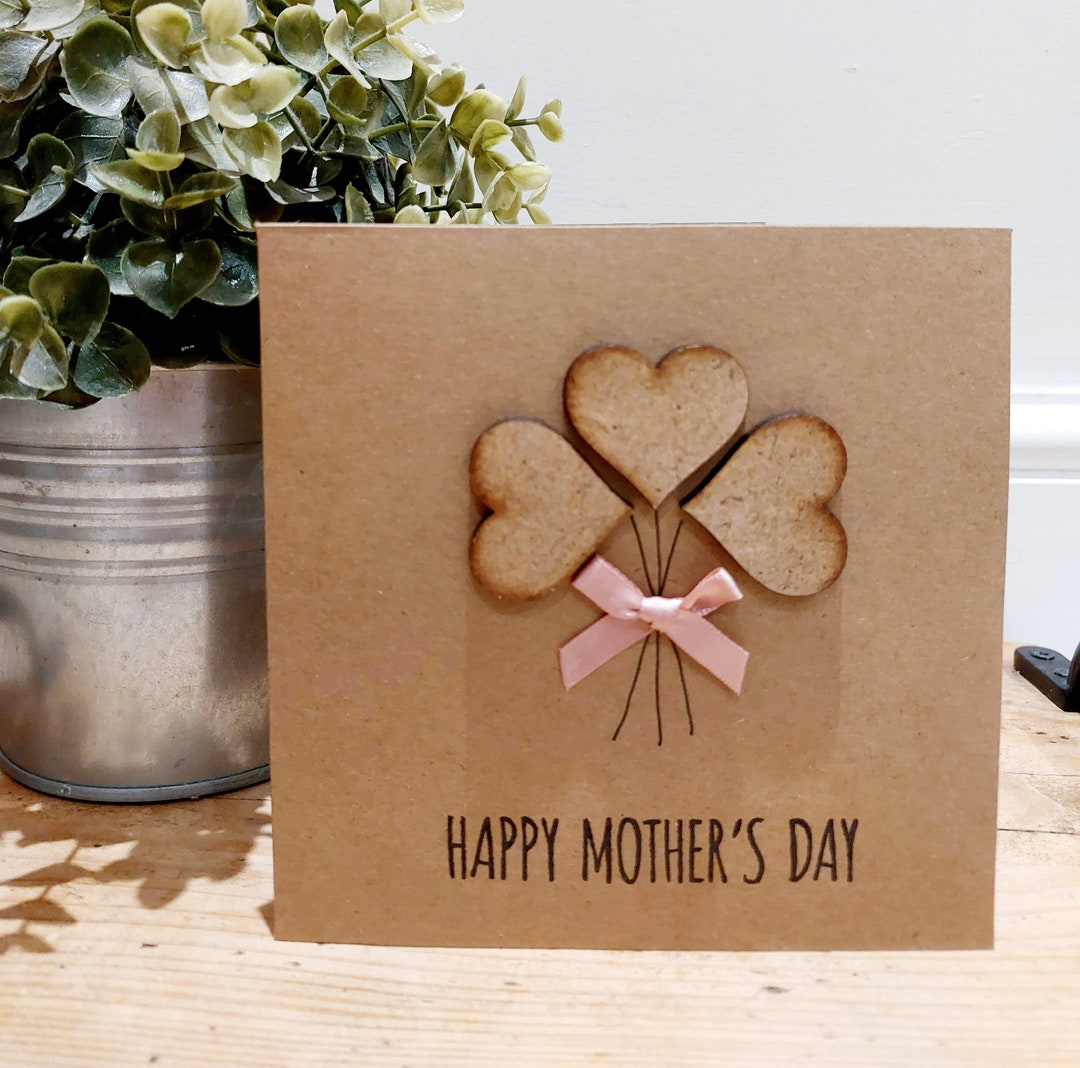 Braille Mothers Day Heart Card. Handmade - Etsy