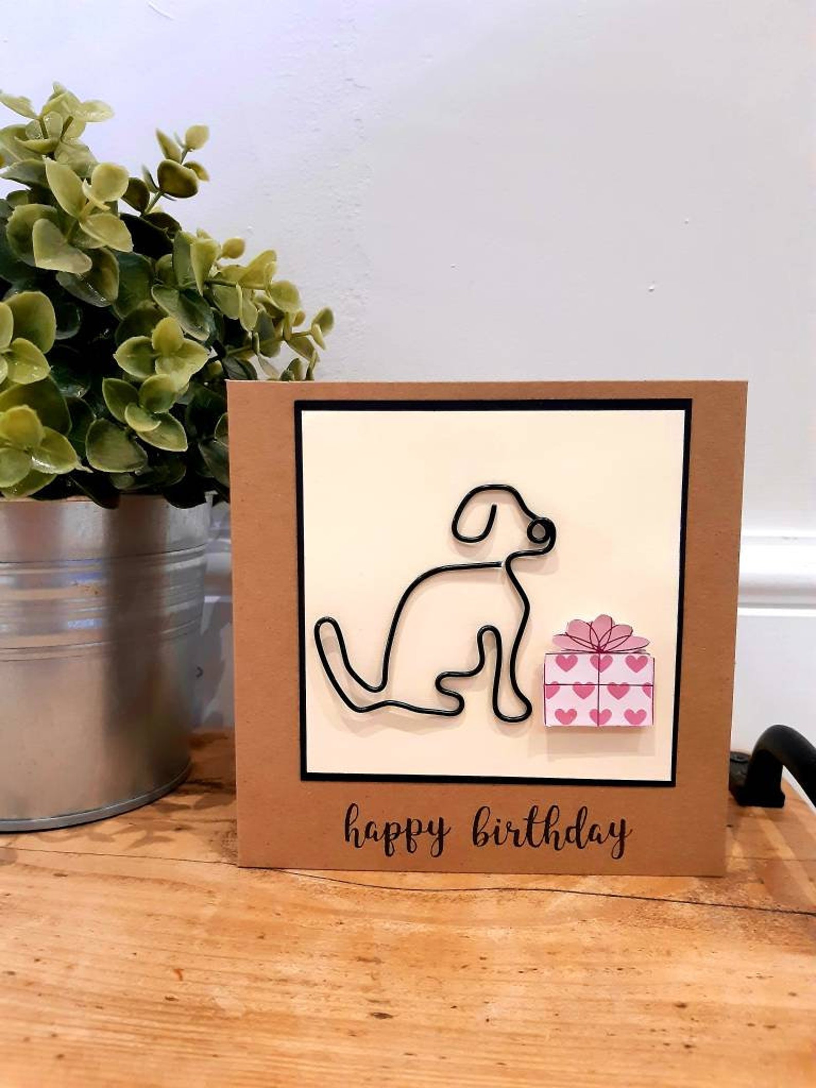 Happy birthday dog card. Handmade | Etsy