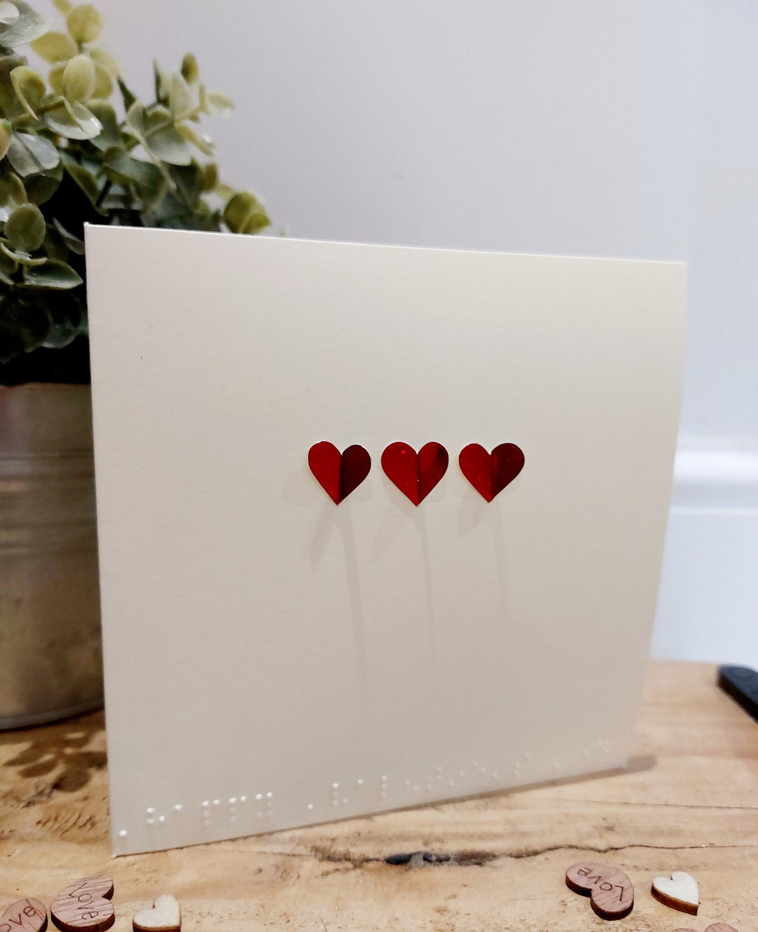 Braille Valentine's Day Card. Braille Gift Ideas. Cards for the Blind ...