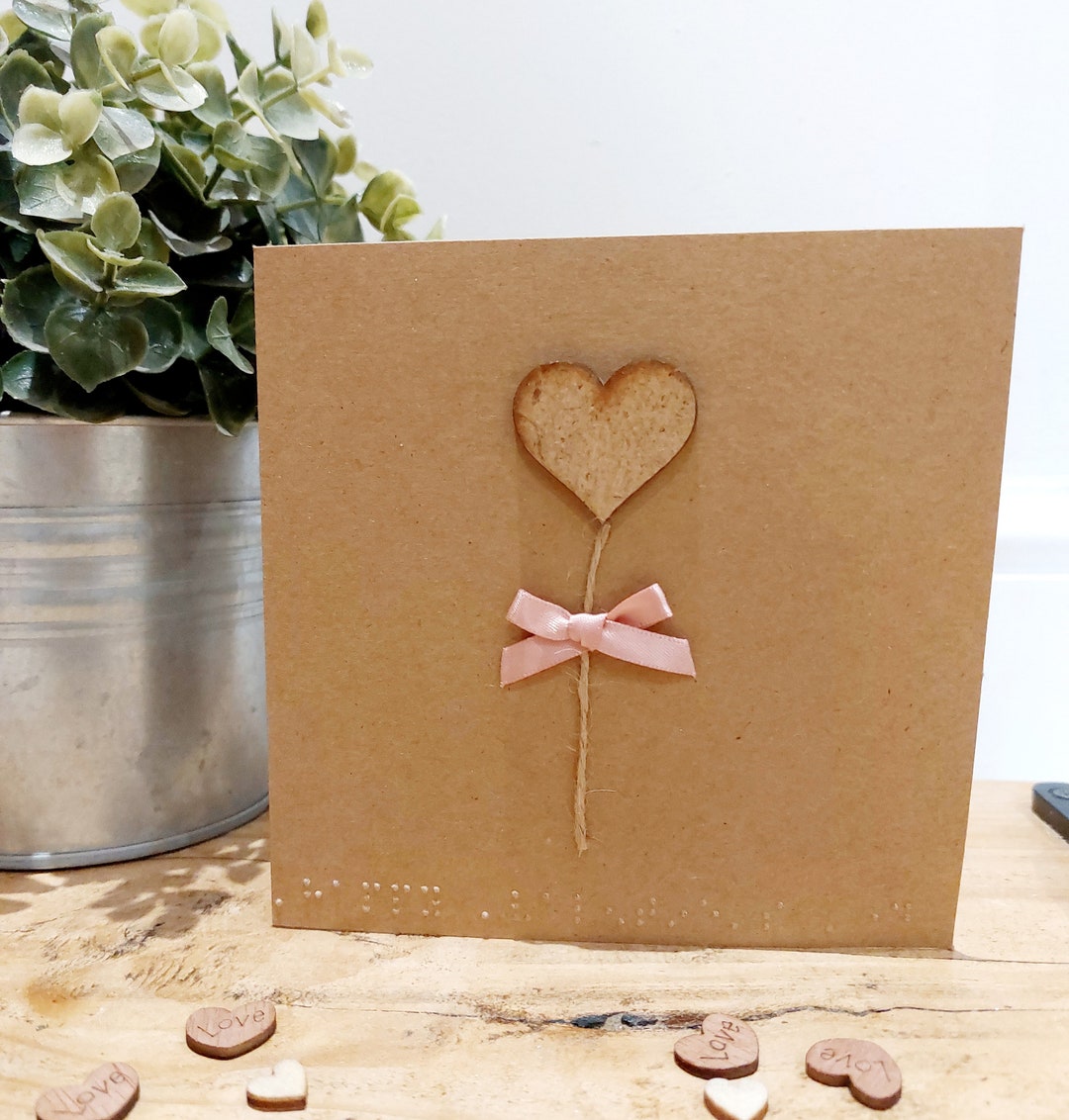 Braille Valentine's Day Card. Heart Card. Braille Gift Ideas. Cards for ...