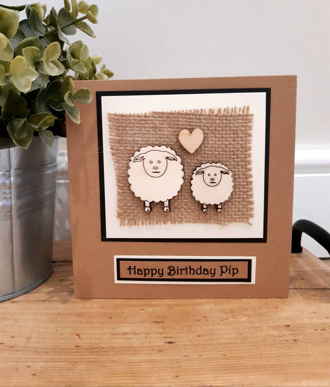 Handmade Sheep Birthday Card: Wooden Embellishment, Personalised - Etsy UK