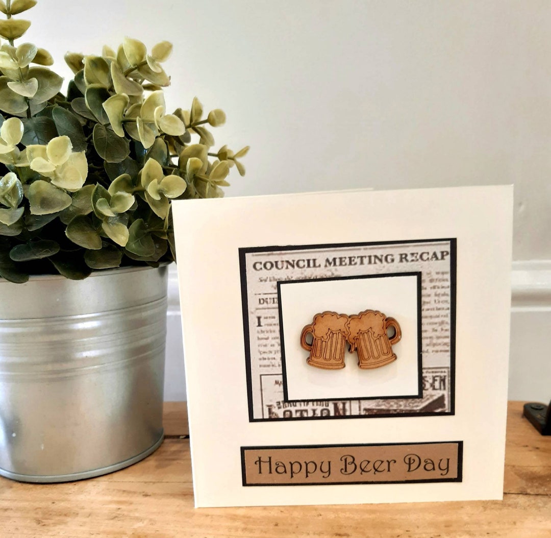 Beer Birthday Card. Happy Beer Day. Handmade - Etsy