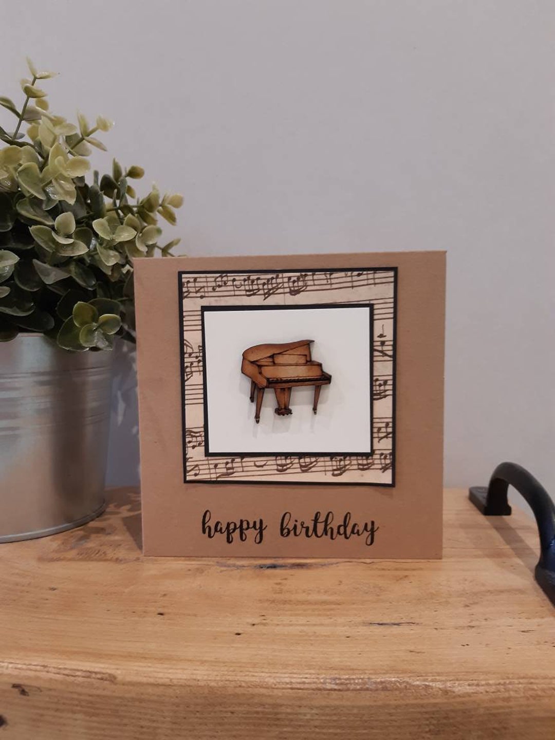 Piano Birthday Card. Handmade and Personalised. Music Card - Etsy
