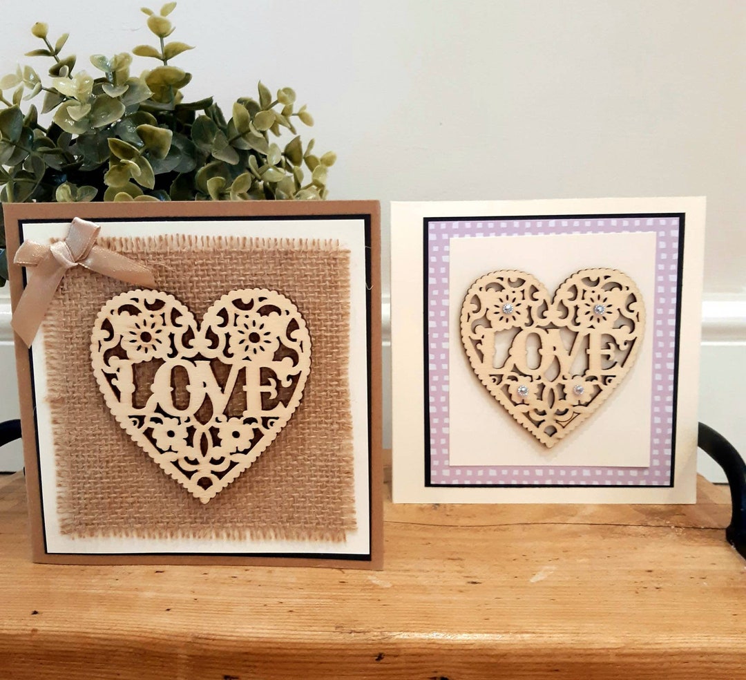 Braille Wooden Heart Card: Personalized Anniversary, Wedding, Valentine ...