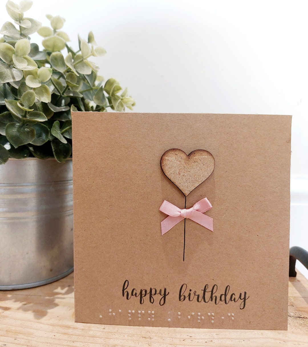 Braille Heart Happy Birthday Card. Braille Happy Anniversary Card ...
