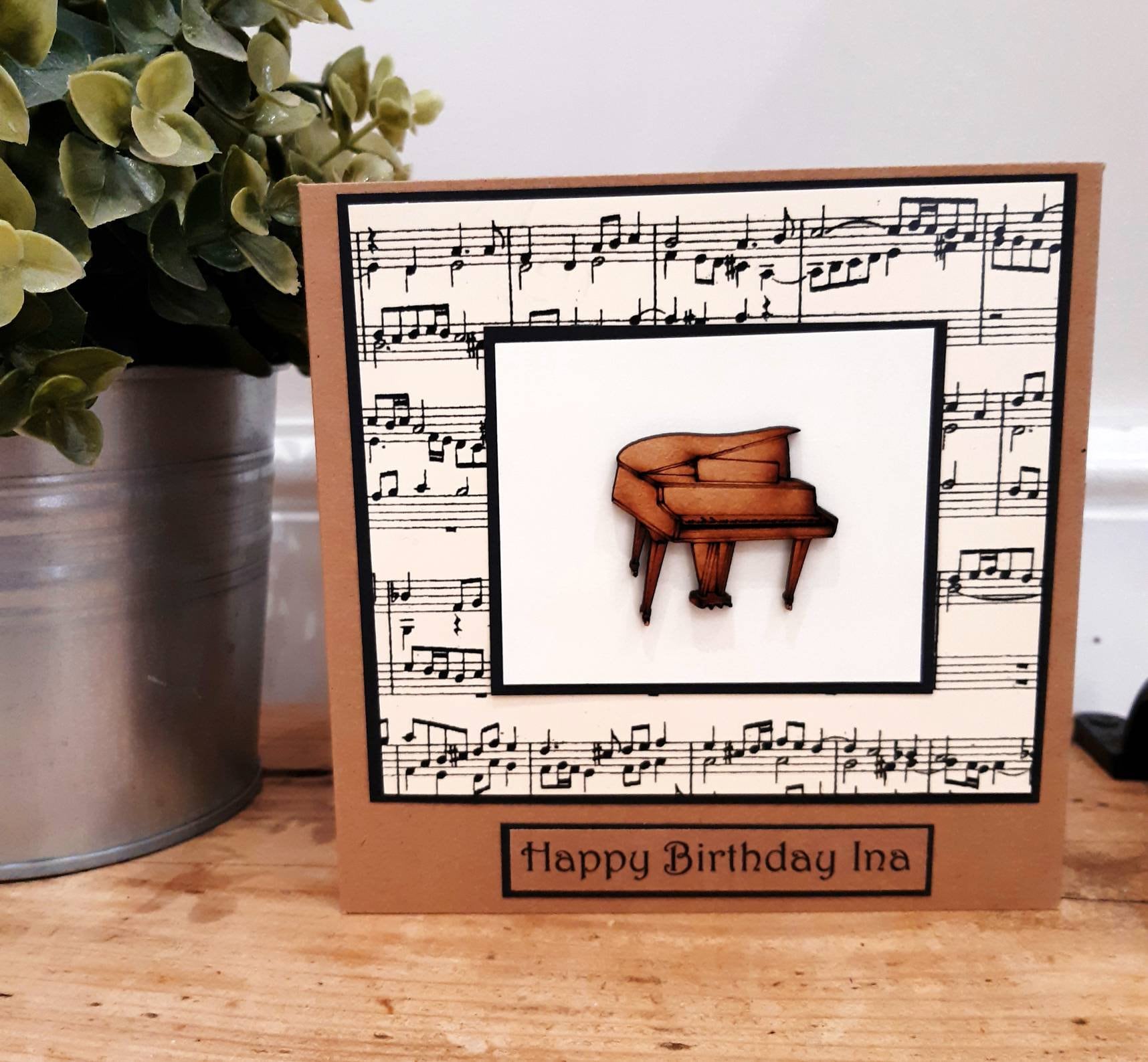 Piano Birthday Card. Handmade and Personalised. Music Card - Etsy