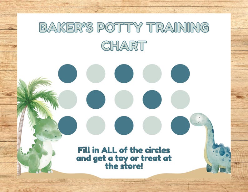 Boys Dino Potty Training Chart Printable & Customizable! - Etsy