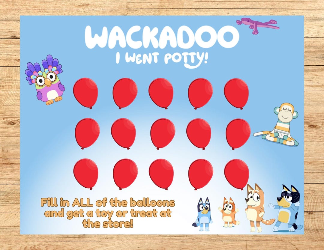 Bluey Potty Training Chart With Hidden Long Dog Printable! - Etsy