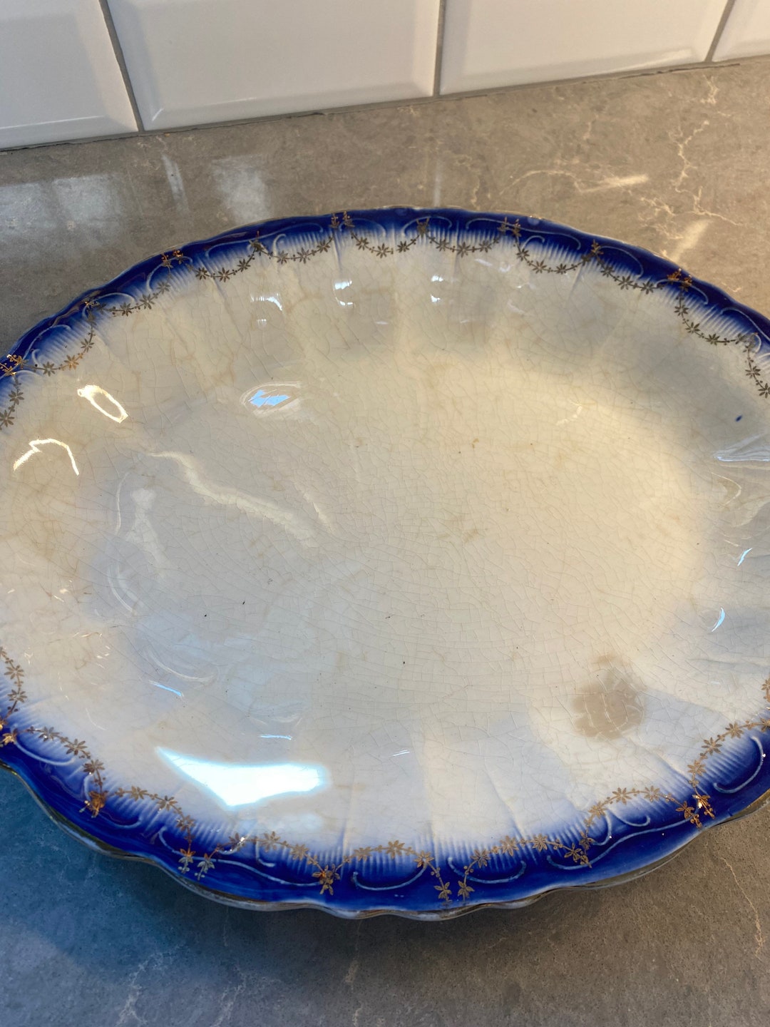 Large Flow Blue Platter - Etsy