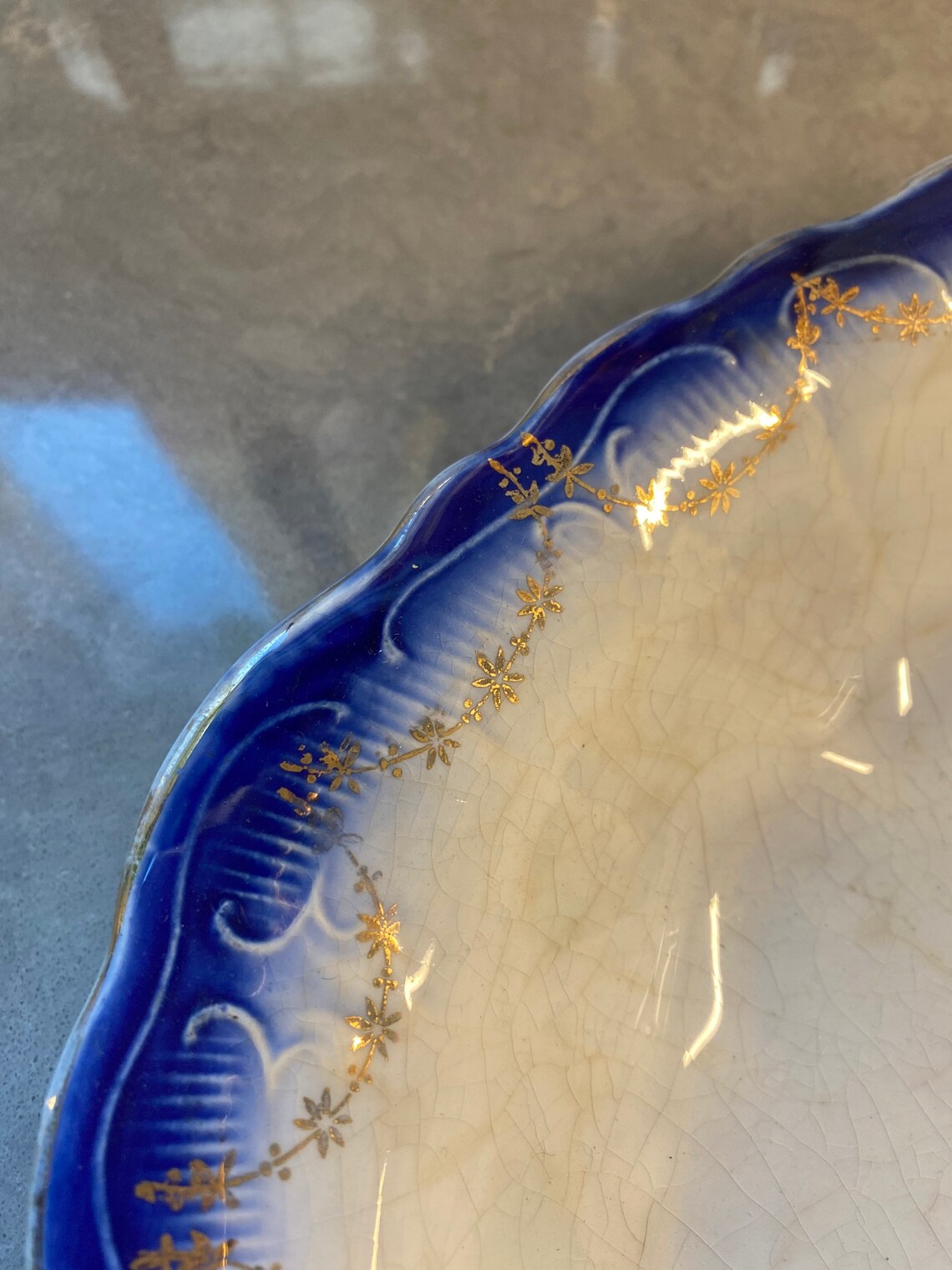 Large Flow Blue Platter - Etsy