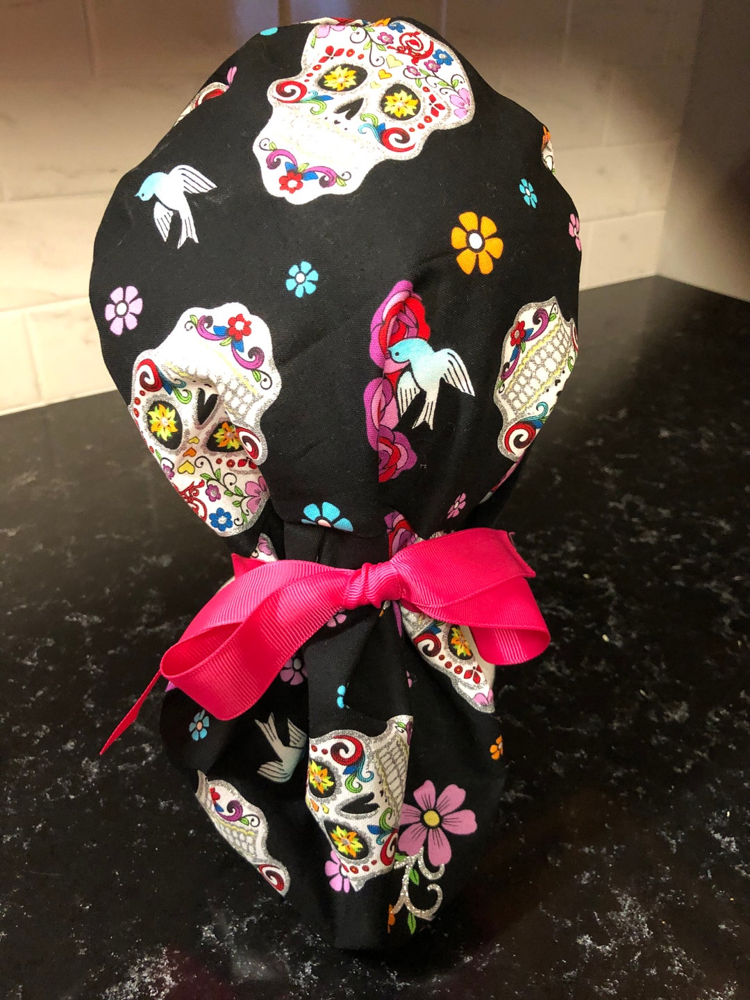 Halloween Scrub Hat-sugar Skull Scrub Cap- Sugar Skull Scrub Hat ...