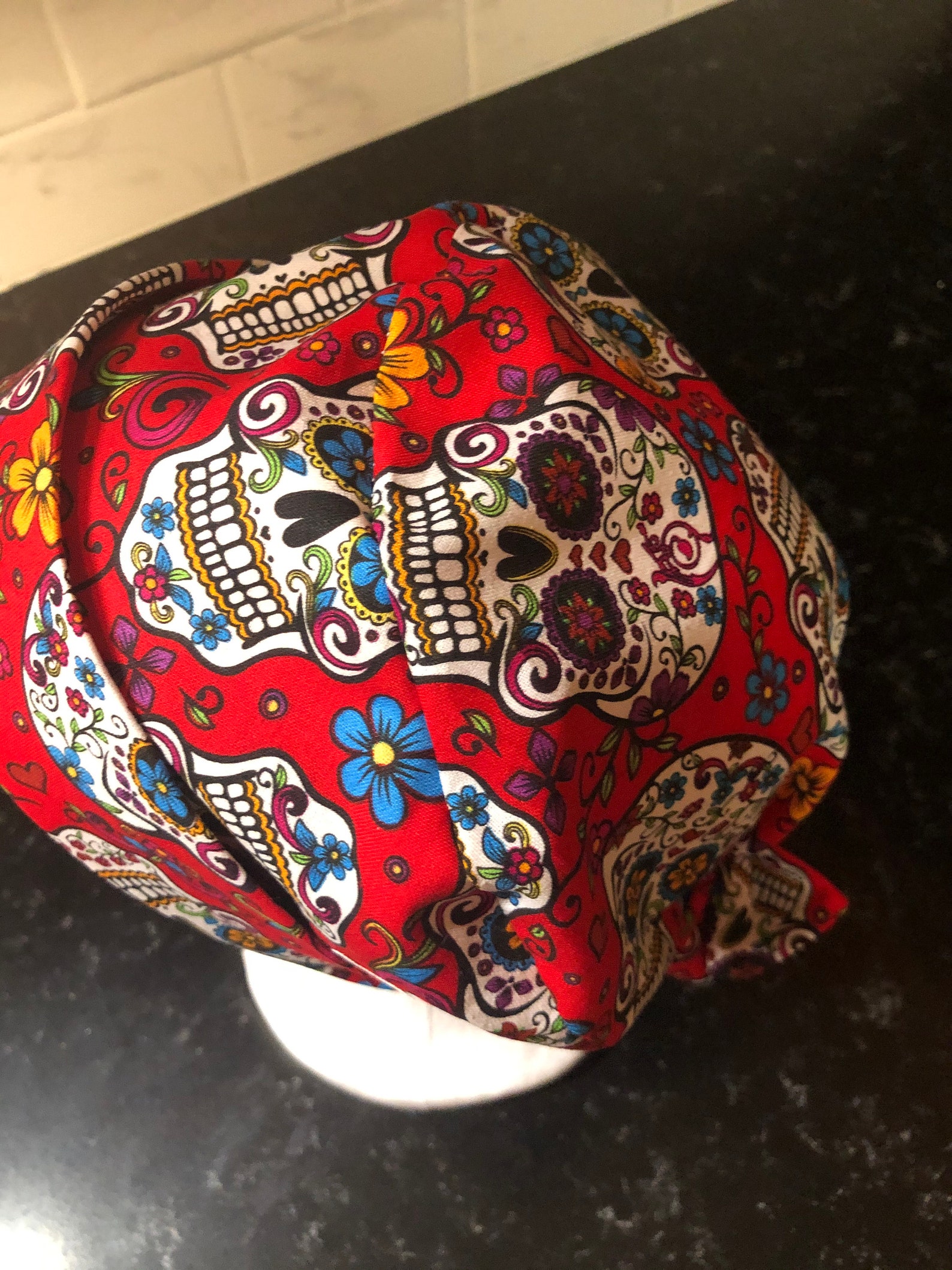 Sugar Skull Scrub Cap Unisex Sugar Skull Scrub Hat Nursing - Etsy