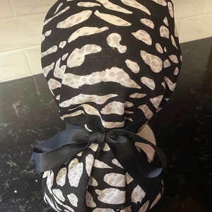 Zebra Print Scrub Hat-zebra Scrub Cap- Zebra Print Surgical Hat- Animal ...