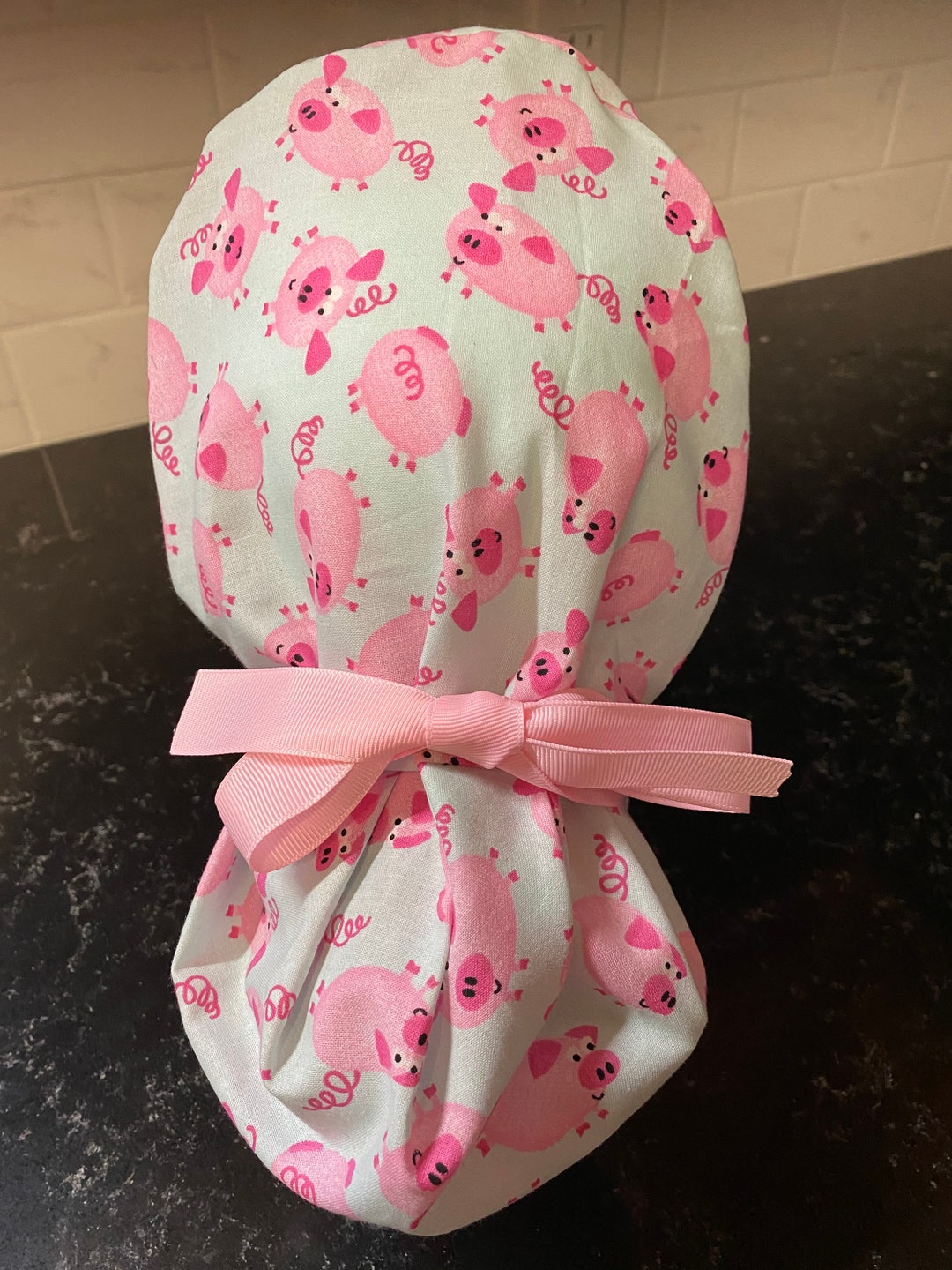 Pink Pig Scrub Hat-pig Scrub Cap - Pink Pig Scrub Cap-scrub Cap-women's ...