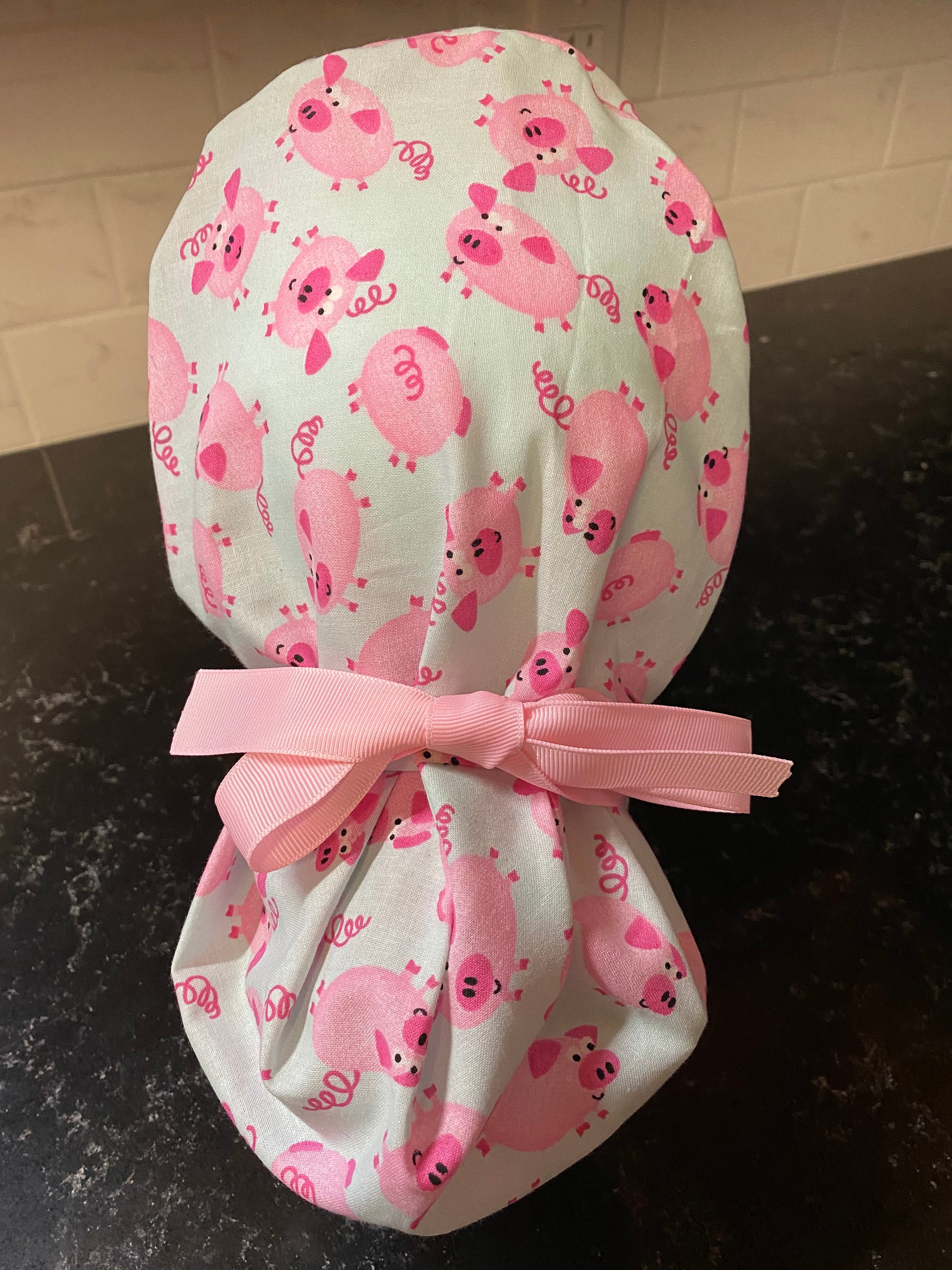 Pink Pig Scrub Hat-pig Scrub Cap - Pink Pig Scrub Cap-scrub Cap-women's ...