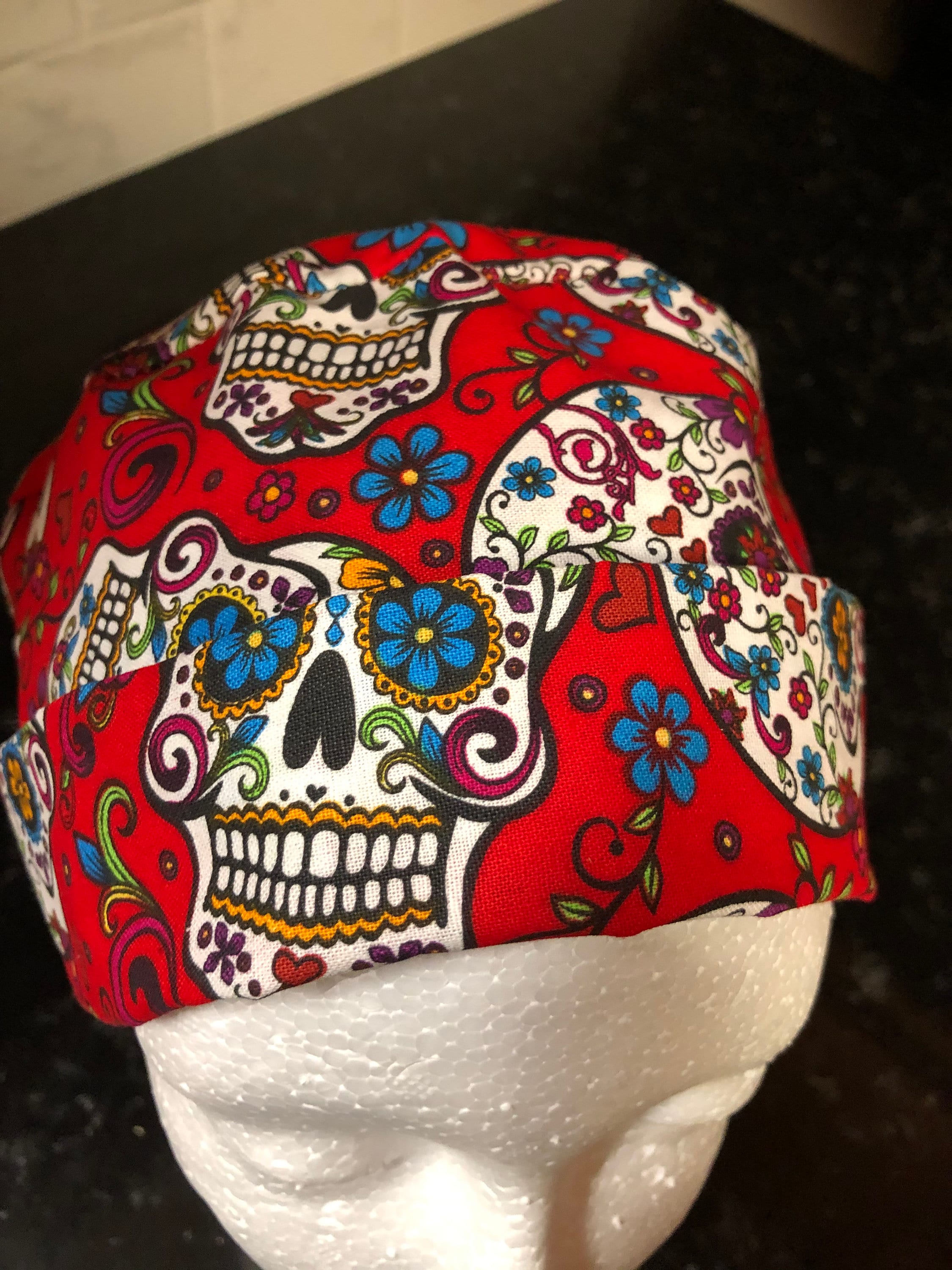 Sugar Skull Scrub Cap Sugar Skull Scrub Hat Nursing Cap | Etsy