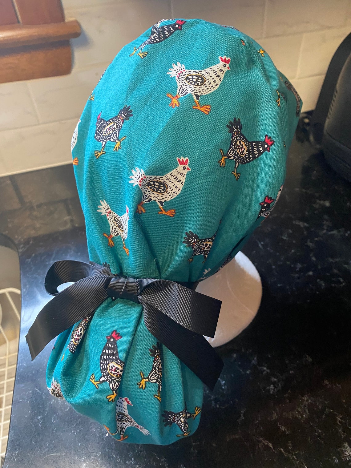 Chicken Scrub Hat-ponytail Scrub Hat Chicken Scrub Hat-scrub - Etsy