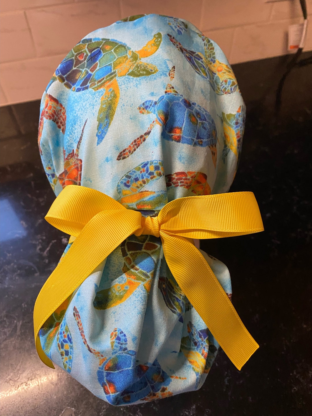Sea Turtle Scrub Cap- Sea Turtle Scrub Hat- Ponytail Scrub Cap- Sea ...