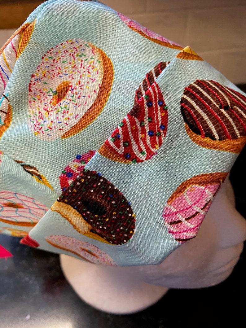 Donut Scrub Hat-donut Scrub Cap-ponytail Scrub Hat-donut Surgery Cap ...