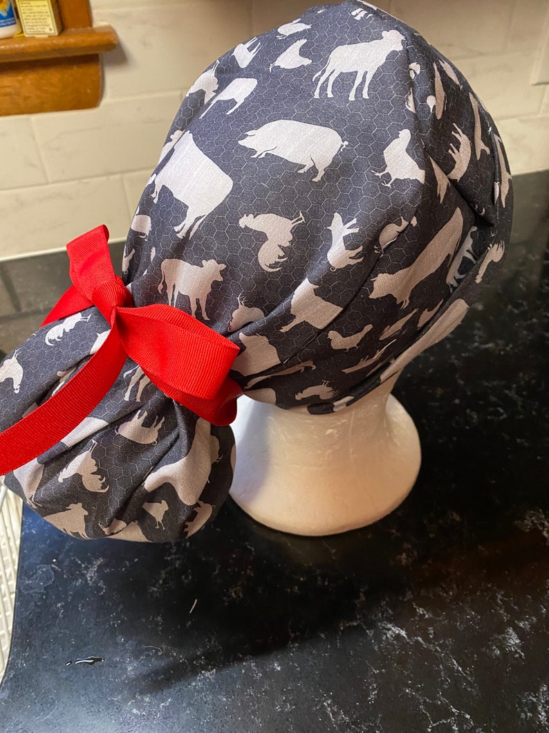 Farm Animal Scrub Cap-scrub Hat-chicken Scrub Hat-women's - Etsy