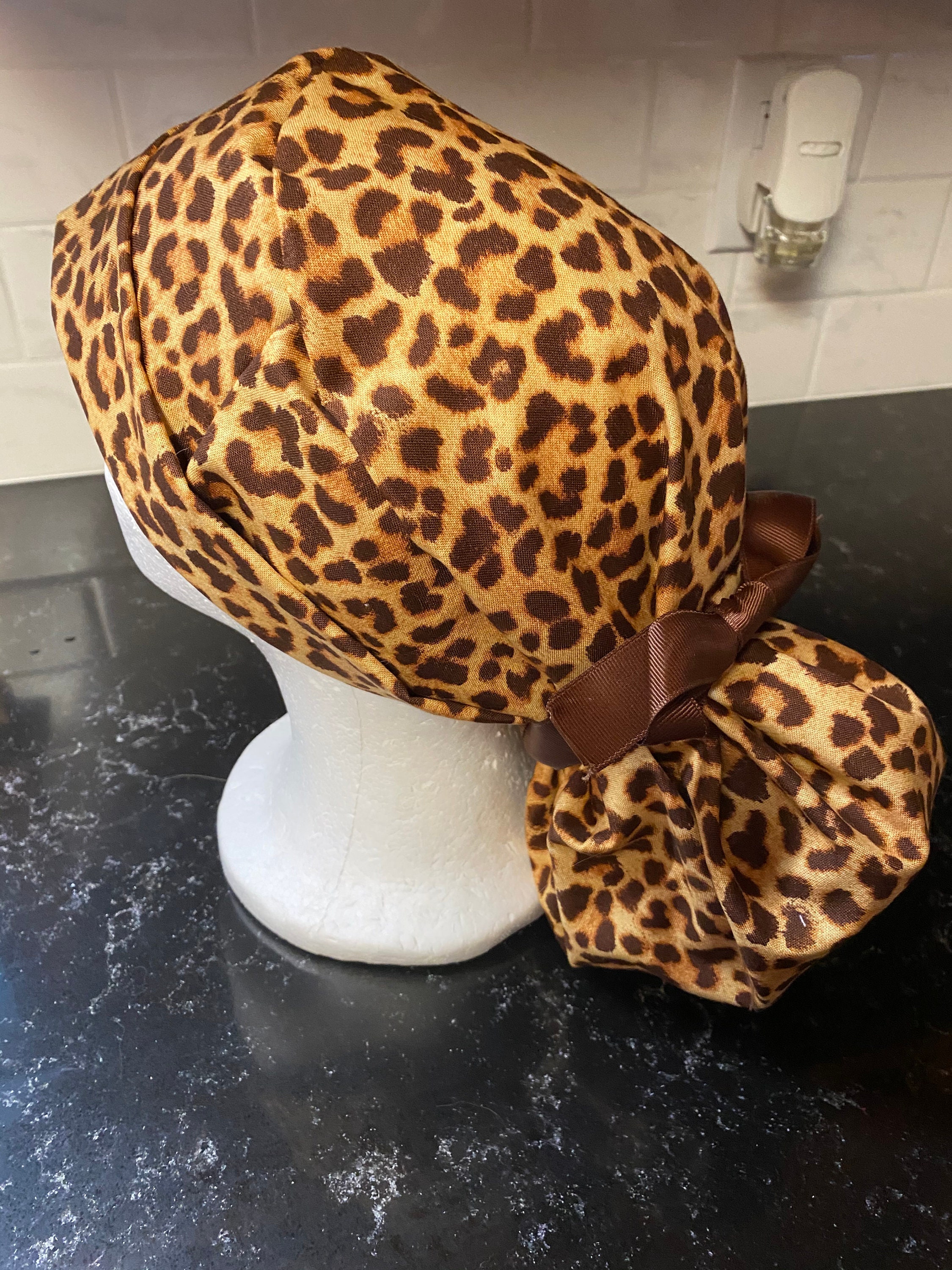 Cheetah Print Scrub Hat-scrub Hat-cheetah Print Scrub - Etsy