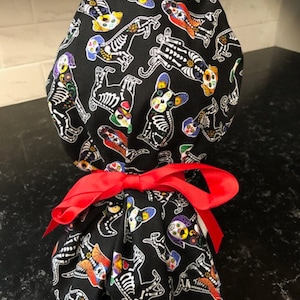 Dog Skeletons Scrub Hat- Dog Skeleton Scrub Cap-surgical Cap-women's ...
