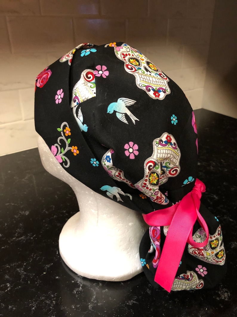 Halloween Scrub Hat-sugar Skull Scrub Cap- Sugar Skull Scrub Hat ...