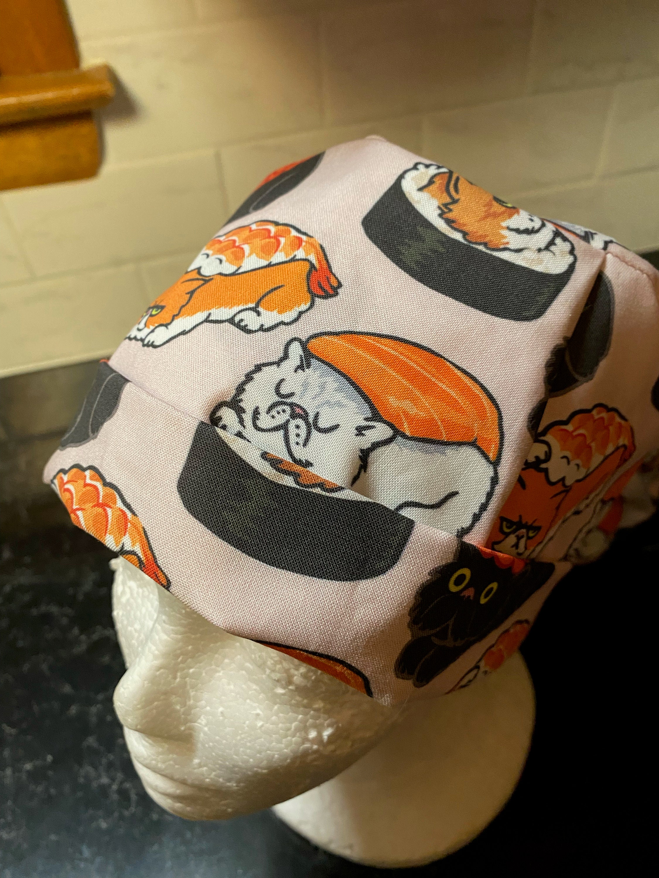 Sushi Cat Scrub Hat Sushi Cat Scrub Cap Ponytail Scrub Cap - Etsy
