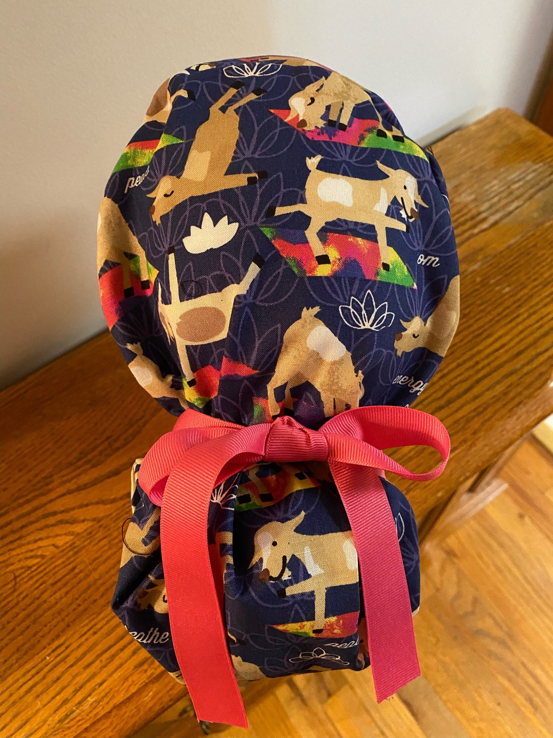 Goat Yoga Scrub Cap- Goat Yoga OR Scrub Cap- Ponytail Scrub Cap- Goat ...