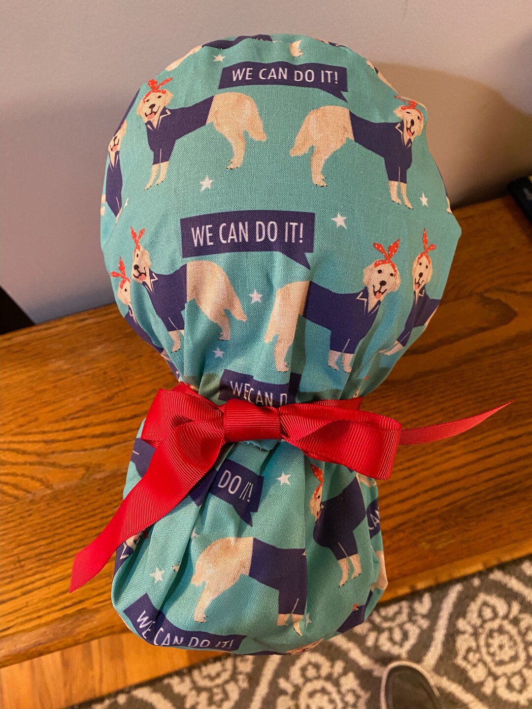 Rosie the Riveter Golden Retriever Scrub Cap- We Can Do It Scrub Cap ...