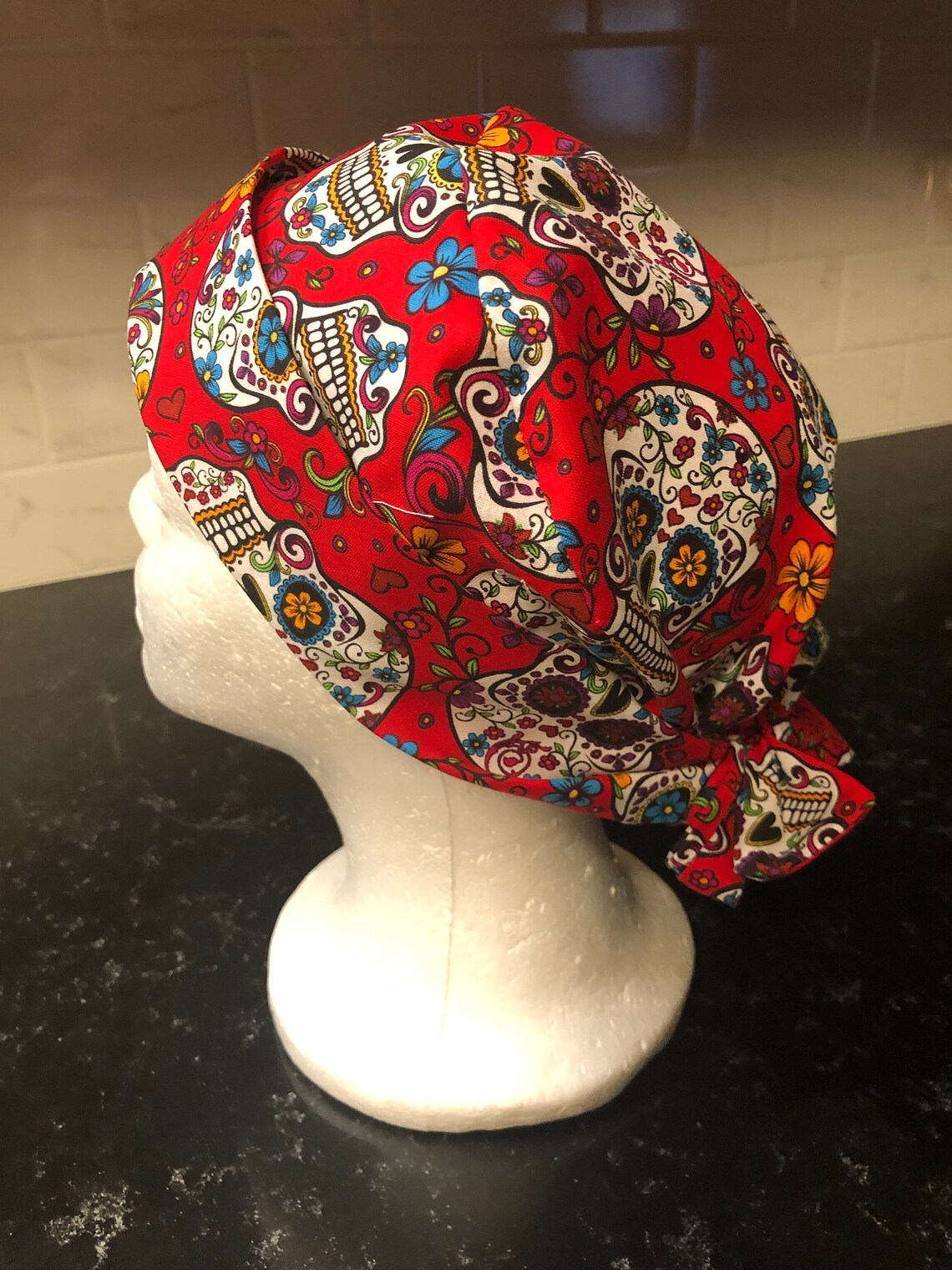 Sugar Skull Scrub Cap Unisex Sugar Skull Scrub Hat Nursing - Etsy