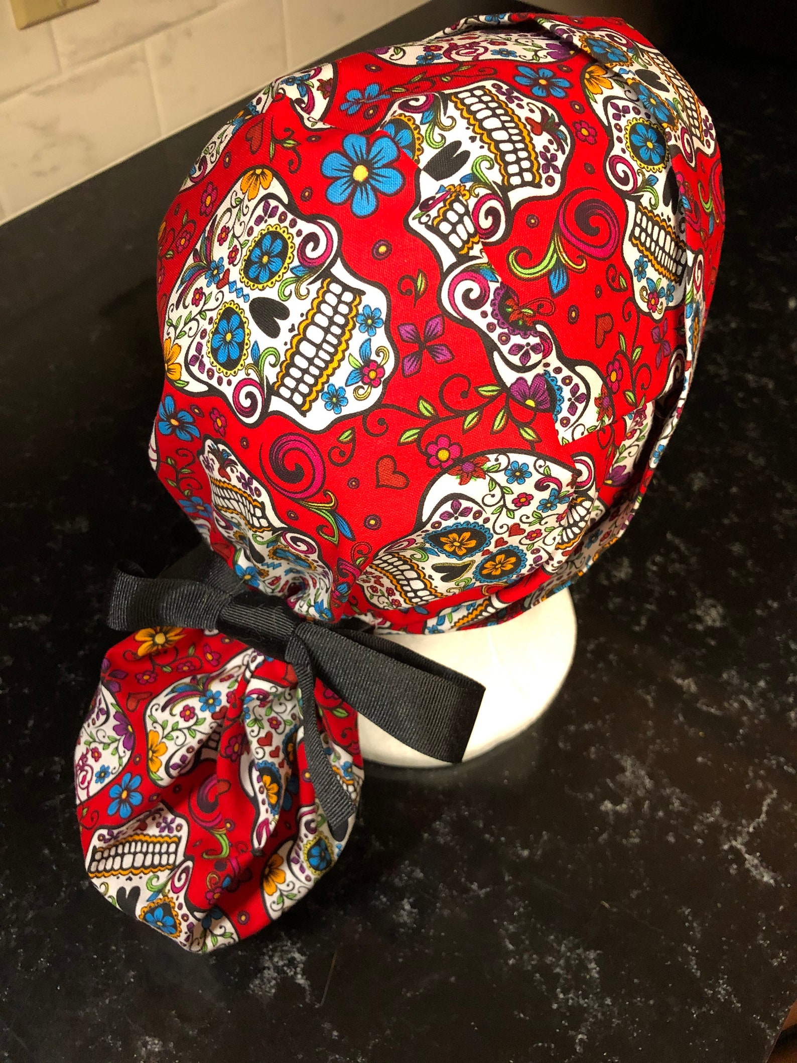 Sugar Skull Scrub Cap Sugar Skull Scrub Hat Nursing Cap | Etsy