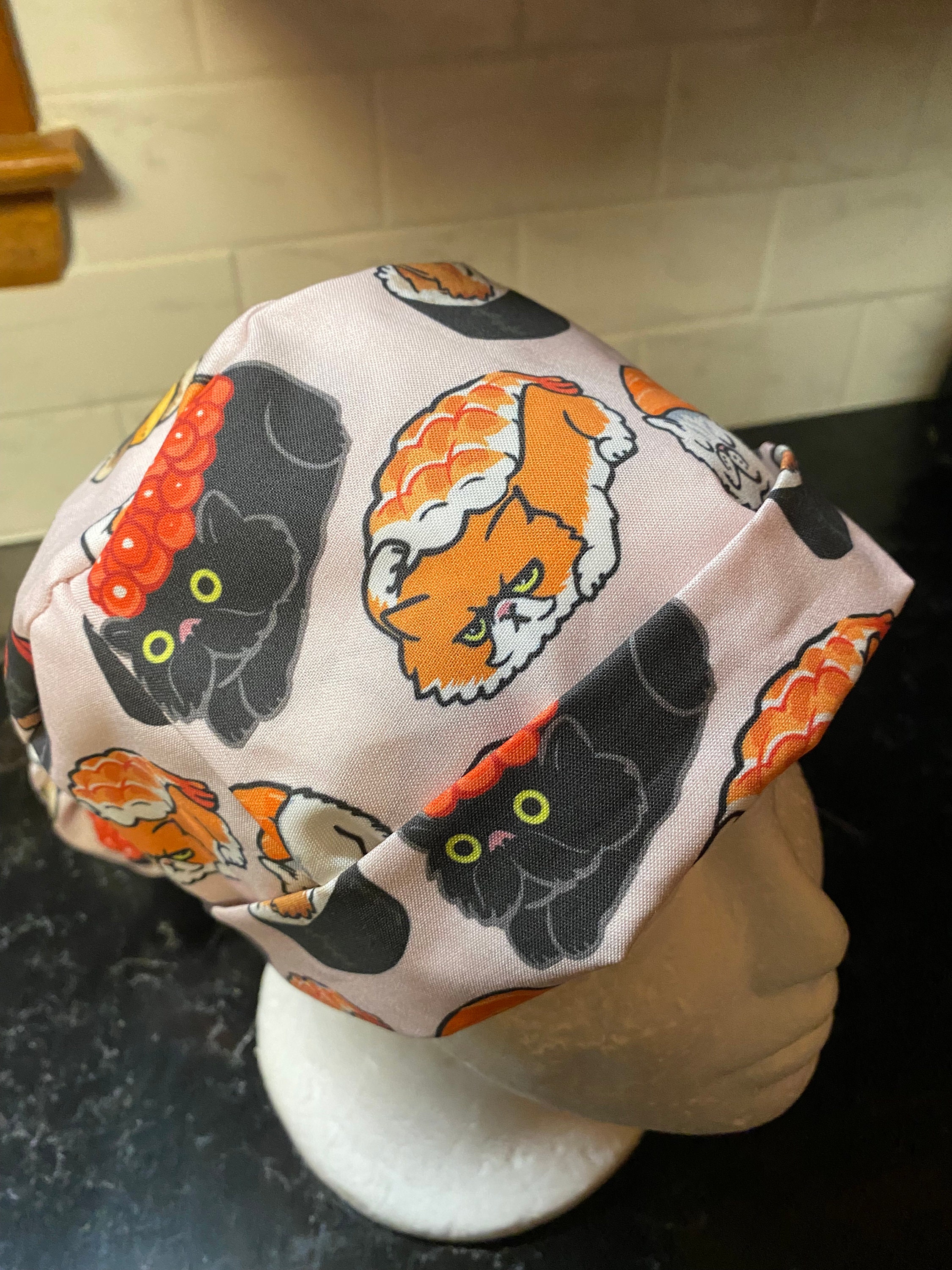 Sushi Cat Scrub Hat Sushi Cat Scrub Cap Ponytail Scrub Cap - Etsy