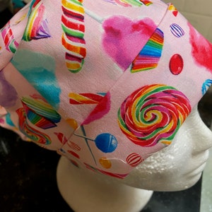 Candy Scrub Cap-candy Scrub Hat-ponytail Scrub Cap- Candy Surgical Hat ...