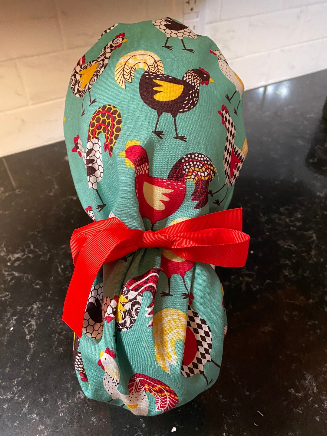 Chicken Ponytail Scrub Hat-scrub Hat- Chicken Scrub Hat-scrub Cap-women ...