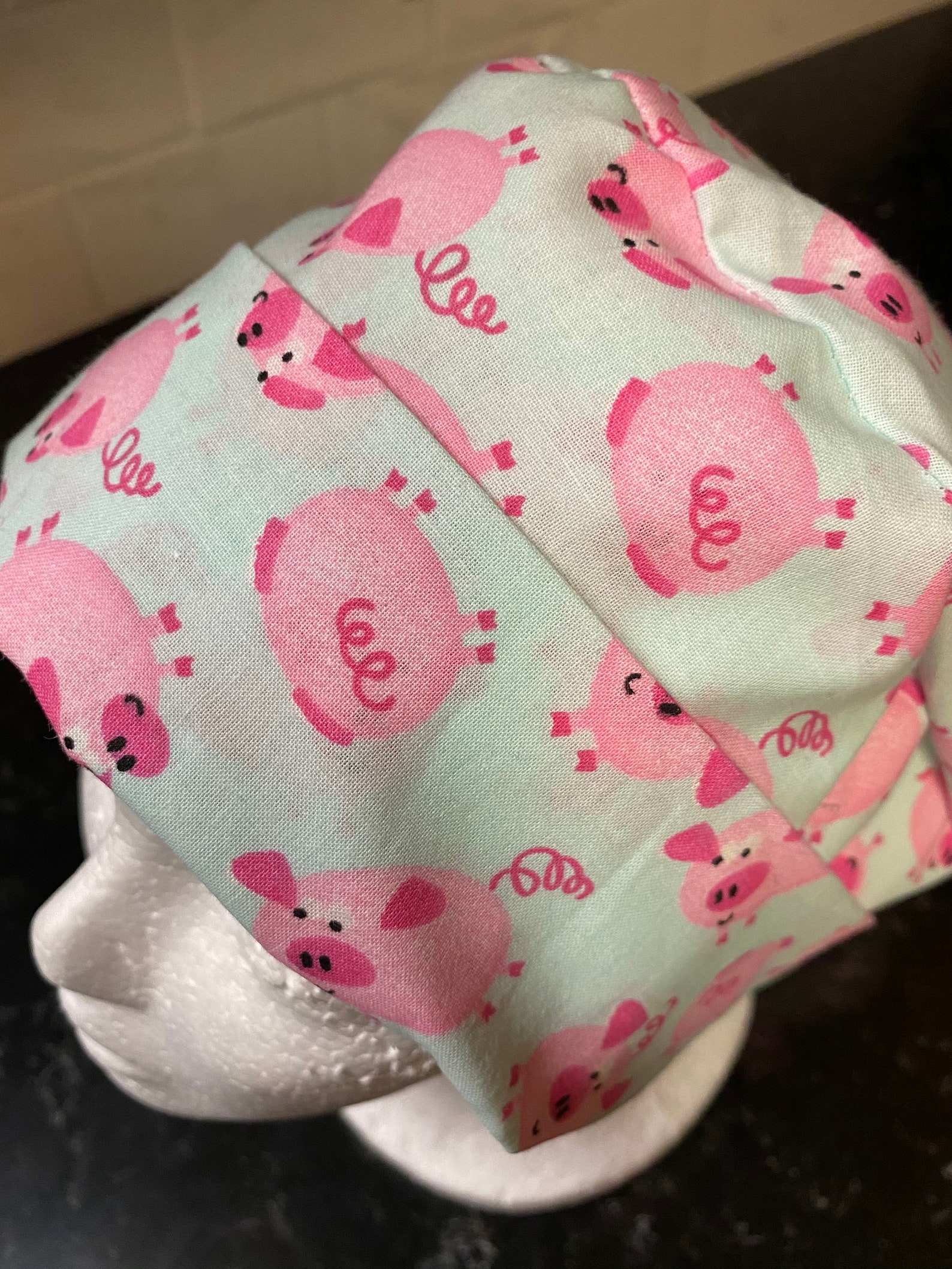 Pink Pig Scrub Hat-pig Scrub Cap - Pink Pig Scrub Cap-scrub Cap-women's ...