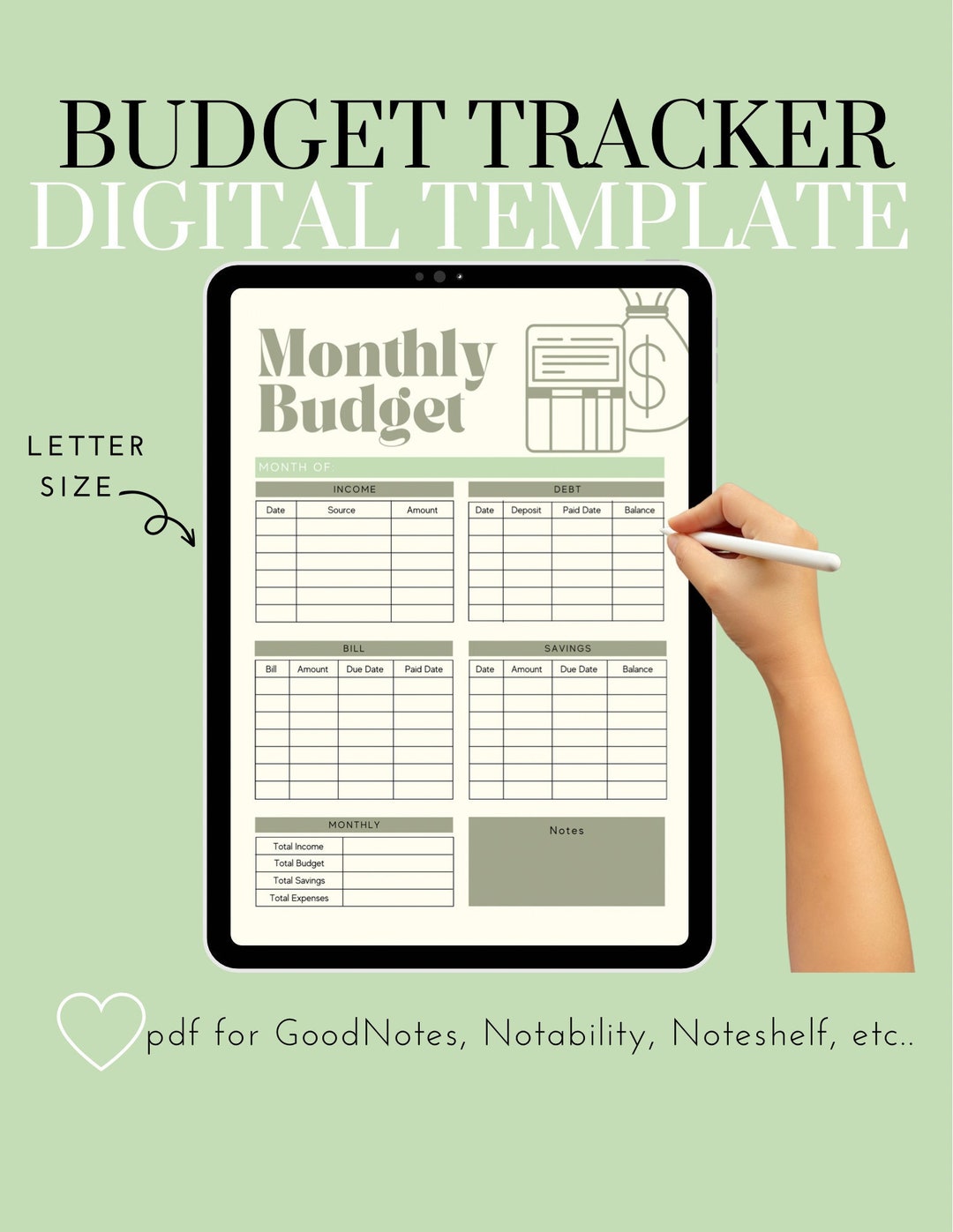 Digital Budget Planner Goodnotes Template, Digital Finance Planner ...