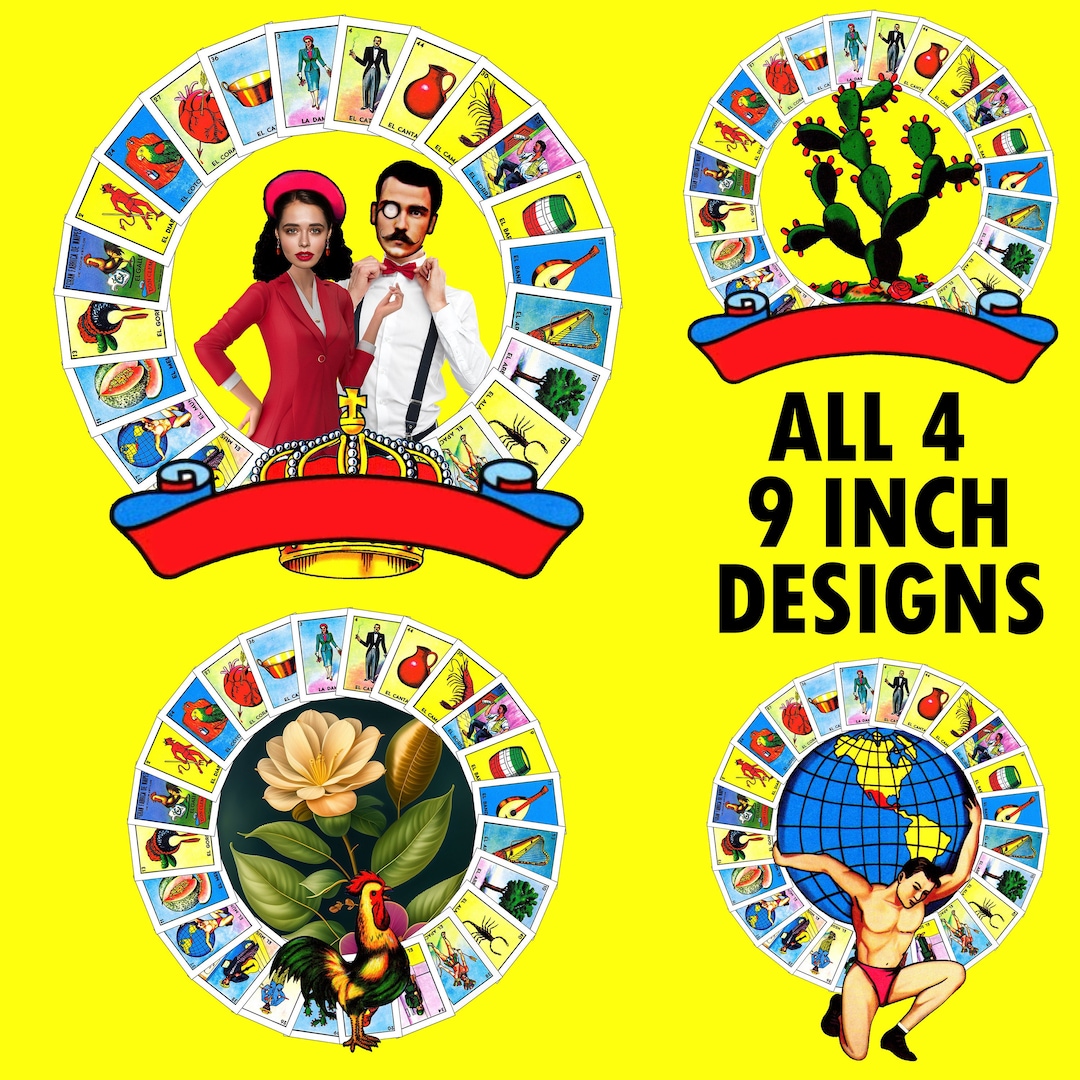 LOTERIA Old School | 4 Versions of Circle Design | NEW Design. - Etsy